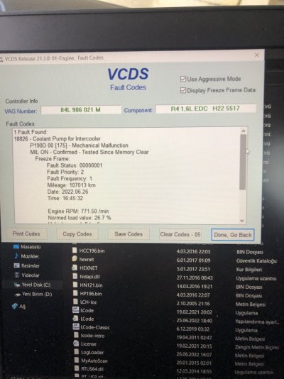 Lütfen bakar mısınız P190D 00 [32] kodlu hata